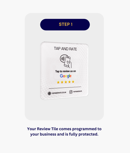 Google Reviews NFC & QR Tile (White)