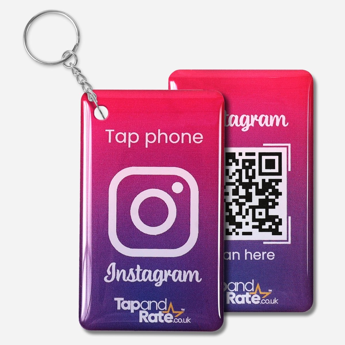 Google Reviews NFC Keyring + QR Black